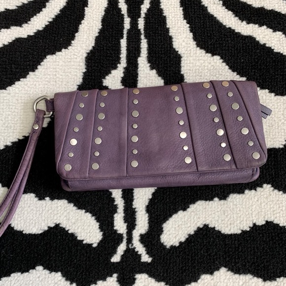 Fossil | Bags | Fossil Leather Studded Wallet Purple | Poshmark